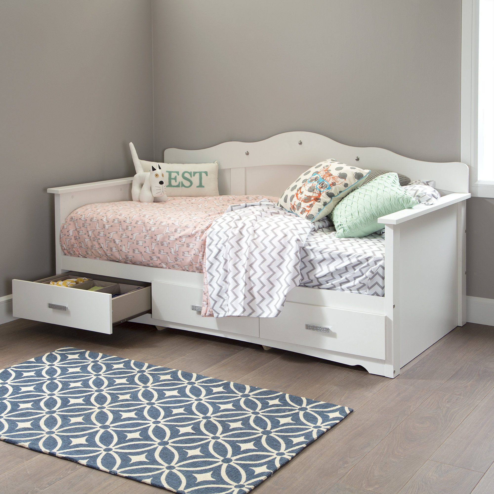 Tiara twin mate's & captain's bed with drawers store